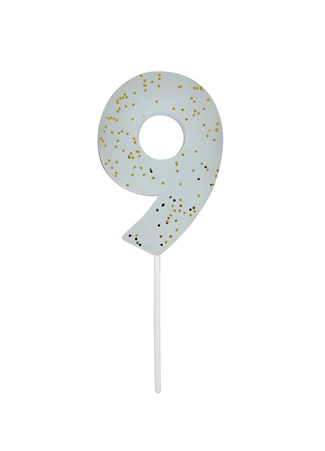 Meri Mavi Benek Desenli 9 Formlu Mum Meri Mavi Benek Desenli 9 Formlu Mum