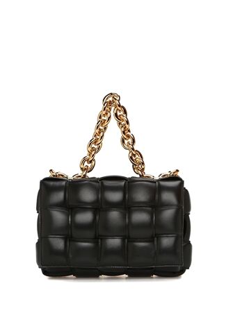 Bottega Veneta Kadın Siyah Zincir Detaylı Deri Omuz Çantası EU