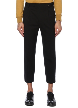 Solid Homme Erkek Lacivert Yüksek Bel Dar Paça Yün Pantolon 50 IT