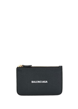 Balenciaga Kadın Siyah Logolu Deri Kartlık EU