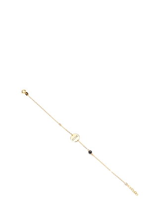 Collection-Alper Tunçoku Kadın İ Harf Detaylı Altın Rengi Bileklik EU