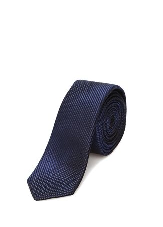 Pal Zileri Erkek Lacivert Mikro Desenli İpek Kravat Mavi EU