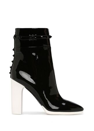 Valentino Garavani Kadın Siyah Beyaz Deri Bot 35 EU