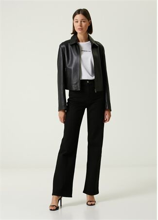 Academia Kadın Siyah Yüksek Bel Jean Pantolon 42