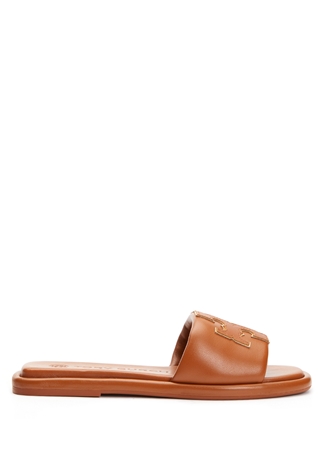 Tory Burch Kadın Taba Logo Detaylı Deri Terlik Kahverengi 5.5 Us Tory Burch Kadın Taba Logo Detaylı Deri Terlik Kahverengi 5.5 Us