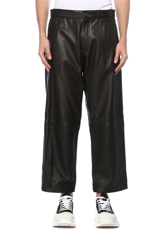 Diablo34 Erkek Siyah Normal Bel Boru Paça Deri Pantolon S EU Diablo34 Erkek Siyah Normal Bel Boru Paça Deri Pantolon S EU