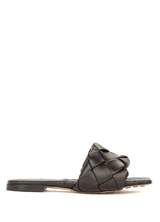 Bottega Veneta Kadın Siyah Örgü Bantlı Deri Terlik 36 EU