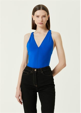 Alexander McQueen Kadın Mavi V Yaka Body Lacivert 40 IT Alexander McQueen Kadın Mavi V Yaka Body Lacivert 40 IT