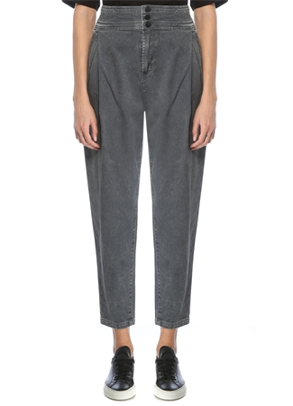 J Brand Kadın Antrasit Pilili Yüksek Bel Jean Pantolon Gri 25 US