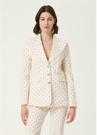 Faraway Kadın Franklin Beyaz Gold Desenli Ceket 34 Eu