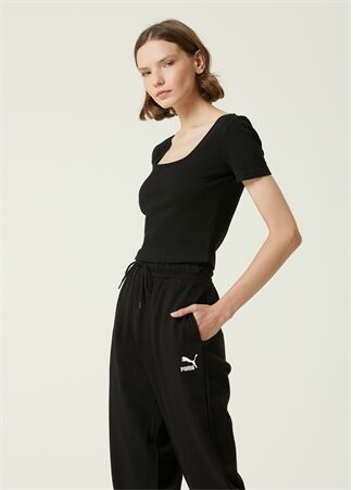 Puma Kadın Classics Ribbed Fitted Siyah T-shirt M EU