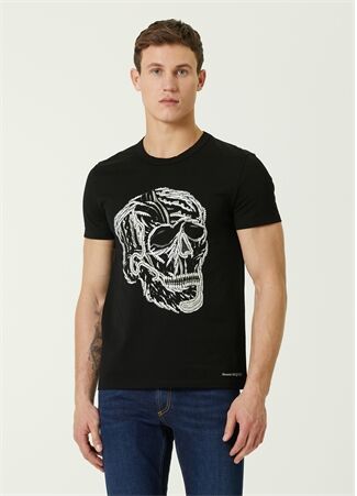 Alexander McQueen Erkek Siyah Kurukafa Figürlü T-shirt S EU
