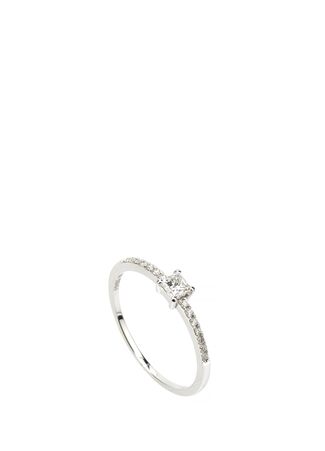 Collection Kadın Pırlantalı Altın Rengi Yüzük EU