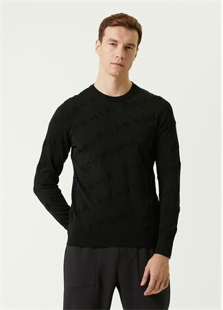 Academia Erkek Allover Logo Siyah Desenli Kazak S EU Academia Erkek Allover Logo Siyah Desenli Kazak S EU