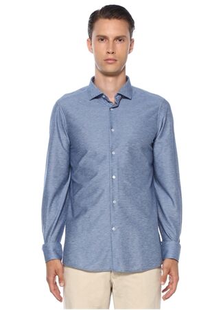 Palzileri Lab Erkek Mavi Açık Yaka Gömlek 43 IT
