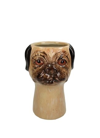 Kersten Kahverengi Köpek Formlu Seramik Vazo