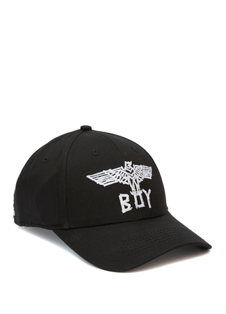 Boy London Erkek Siyah Beyaz Logo Nakışlı Şapka EU Boy London Erkek Siyah Beyaz Logo Nakışlı Şapka EU