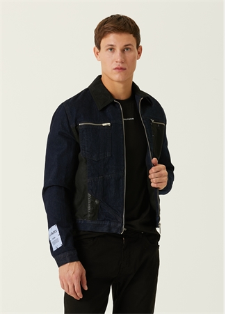 MCQ Erkek Lacivert Polo Yaka Garni Detaylı Denim Mont Mavi S EU MCQ Erkek Lacivert Polo Yaka Garni Detaylı Denim Mont Mavi S EU