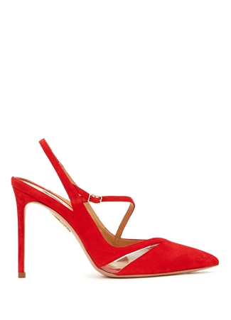 Aquazzura Kadın Kırmızı Süet Topuklu Ayakkabı 36 EU