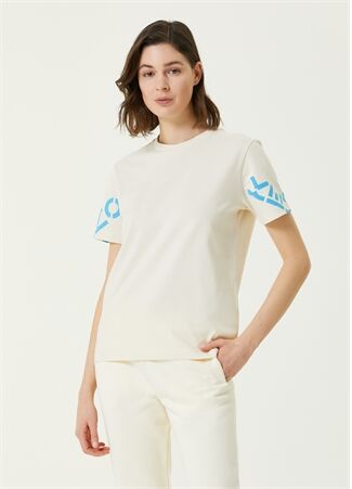 Kenzo Kadın Big X Krem Bisiklet Yaka T-shirt Bej S EU