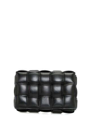 Bottega Veneta Kadın Padded Cassette Siyah Deri Omuz Çantası EU