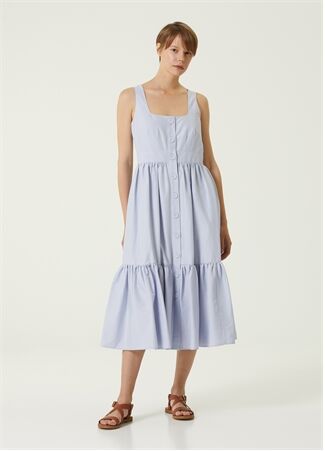 Beymen Club Kadın Lila Kare Yaka Midi Elbise Mor 42