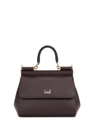 Dolce&Gabbana Kadın Sicily Small Bordo Deri Omuz Çantası EU Dolce&Gabbana Kadın Sicily Small Bordo Deri Omuz Çantası EU