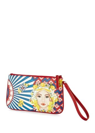 Chiara Alessi Kadın Positano Kırmızı Mavi El Portföyü EU