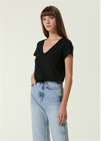 Allsaints Kadın Emelyn Tonic Siyah V Yaka T-shirt S EU Allsaints Kadın Emelyn Tonic Siyah V Yaka T-shirt S EU