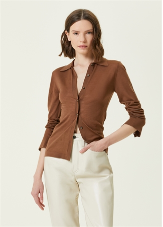 Nanushka Kadın Thalia Kahverengi Merino Hırka Xs Eu