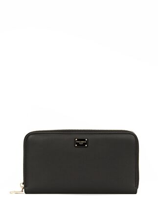 Dolce&Gabbana Kadın Siyah Logolu Deri Cüzdan EU