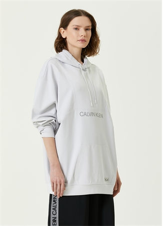 Ck Performance Kadın Relaxed Fit Gri Kapüşonlu Oversize Sweatshirt Beyaz S EU Ck Performance Kadın Relaxed Fit Gri Kapüşonlu Oversize Sweatshirt Beyaz S EU
