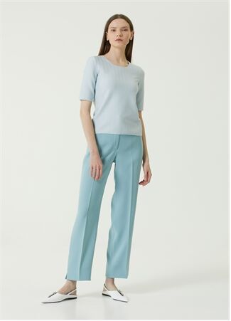 Emporio Armani Kadın Mavi Yüksek Bel Pantolon 44 IT