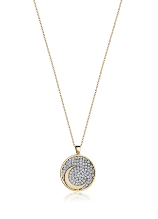 Her Story Kadın Hilal Detaylı Değerli Taşlı Altın Rengi Kolye EU Her Story Kadın Hilal Detaylı Değerli Taşlı Altın Rengi Kolye EU