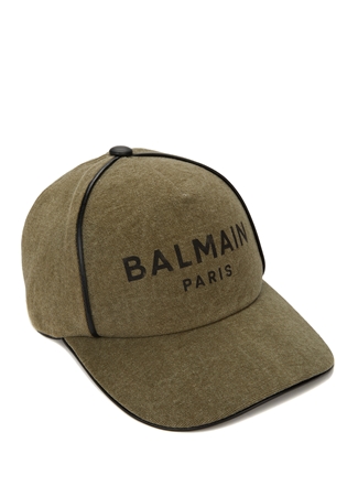 Balmain Erkek Haki Logolu Şapka EU Balmain Erkek Haki Logolu Şapka EU