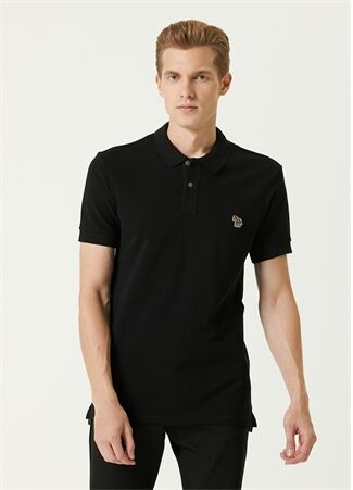 PS by Paul Smith Erkek Siyah Polo Yaka Organik Pamuk T-shirt S EU