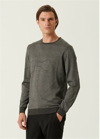 Network Erkek Slim Fit Gri Kazak S EU