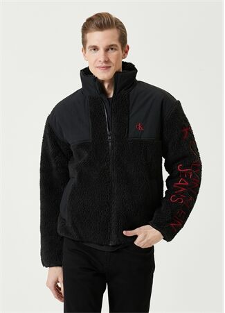 CK Jeans Erkek Relaxed Fit Siyah Logolu Mont L EU