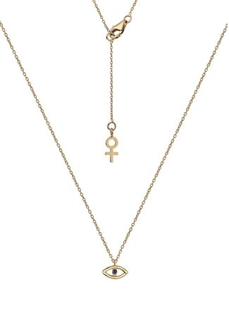 Her Story Kadın Göz Detaylı Altın Rengi Kolye Pembe EU