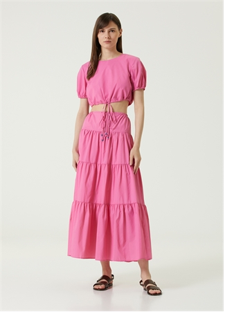 Staud Kadın Pembe Bisiklet Yaka Crop Bluz S EU Staud Kadın Pembe Bisiklet Yaka Crop Bluz S EU