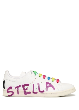 Stella McCartney Kadın Beyaz Logo Baskılı Sneaker Pembe 4 UK