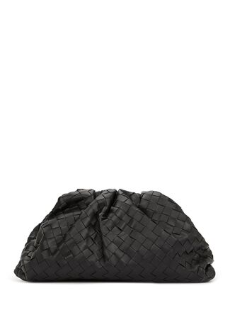 Bottega Veneta Kadın Siyah Örgü Dokulu Deri El Portföyü EU