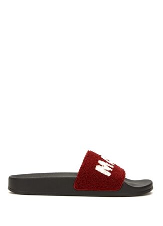 Marni Kadın Bordo Logolu Yün Terlik Kırmızı 35 EU Marni Kadın Bordo Logolu Yün Terlik Kırmızı 35 EU