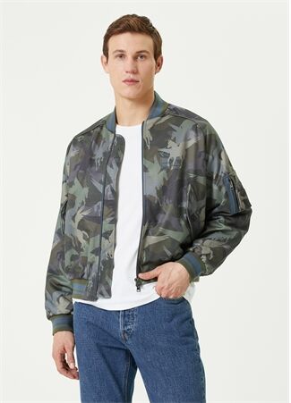 Etro Erkek Haki Logo Desenli Bomber Mont S EU Etro Erkek Haki Logo Desenli Bomber Mont S EU