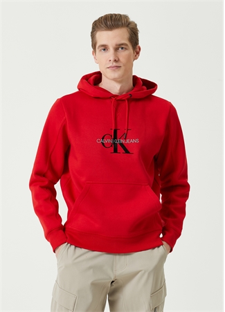 CK Jeans Erkek Regular Fit Kırmızı Organik Pamuk Sweatshirt L EU CK Jeans Erkek Regular Fit Kırmızı Organik Pamuk Sweatshirt L EU