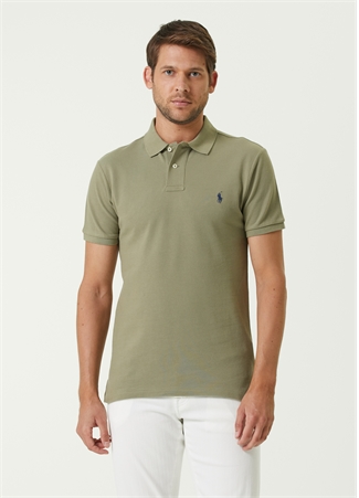 Polo Ralph Lauren Erkek Slim Fit Haki Yaka T-shirt XS EU