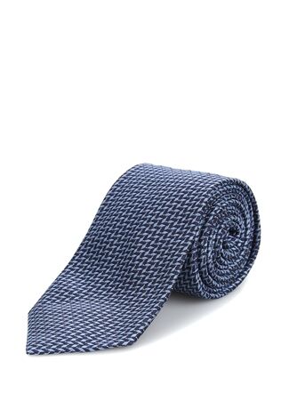 Beymen Collection Erkek Lacivert Mikro Desenli İpek Kravat EU IT