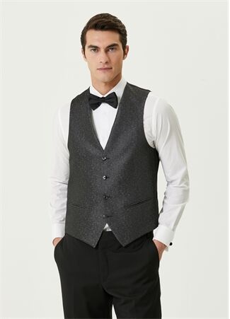 Palzileri Lab Erkek Siyah Parlak Dokulu Yelek 50 IT