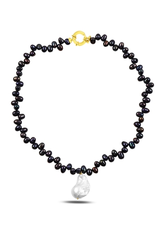 Felizist Kadın Tuulikki Siyah İncili Altın Rengi Kaplama Kolye EU Felizist Kadın Tuulikki Siyah İncili Altın Rengi Kaplama Kolye EU