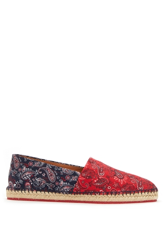 Etro Erkek Lacivert Kırmızı Şal Desenli Espadril 40 EU Etro Erkek Lacivert Kırmızı Şal Desenli Espadril 40 EU